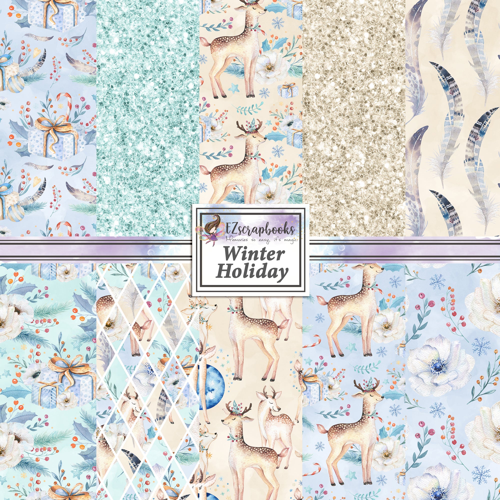 Winter Holiday 12X12 Paper Pack - 8672 – EZscrapbooks