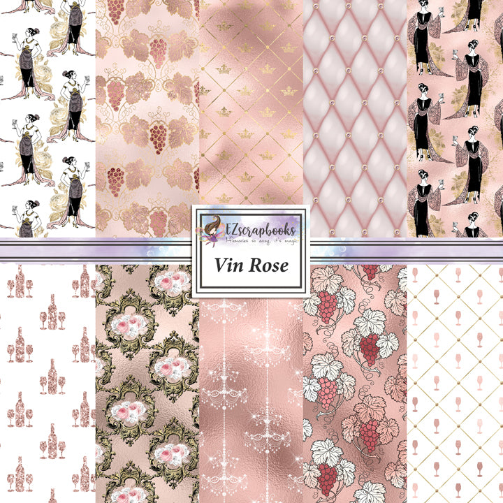 Vin Rose 12X12 Paper Pack - 8732 – EZscrapbooks