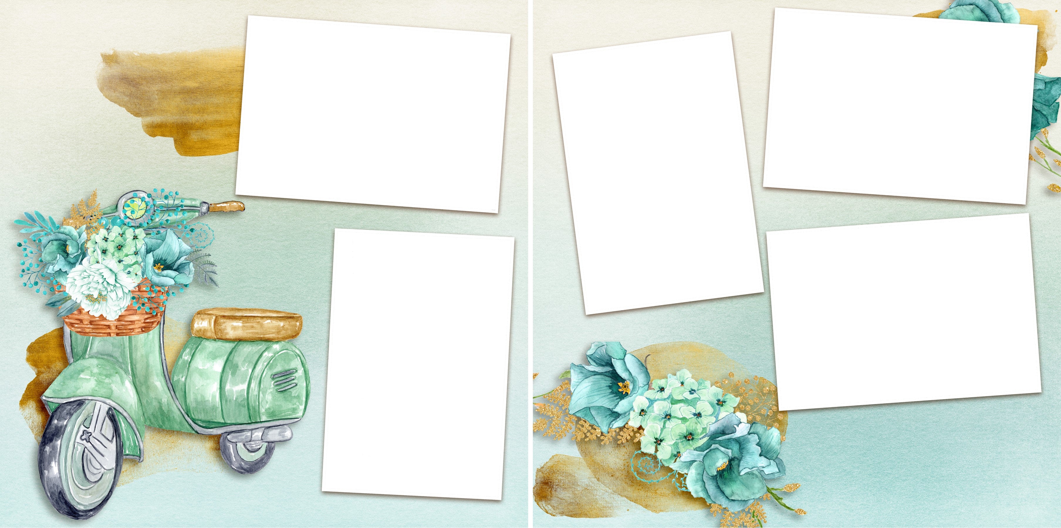 Summer Scooter - Digital Scrapbook Pages - INSTANT DOWNLOAD – EZscrapbooks