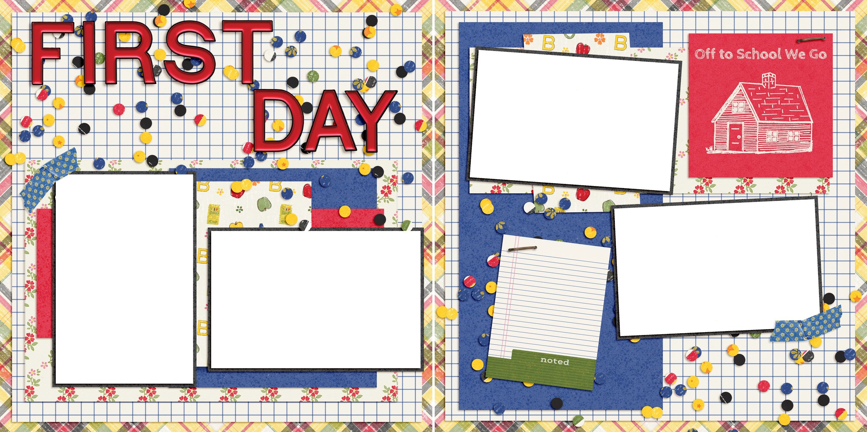 First Day - School - Digital Scrapbook Pages - INSTANT DOWNLOAD ...