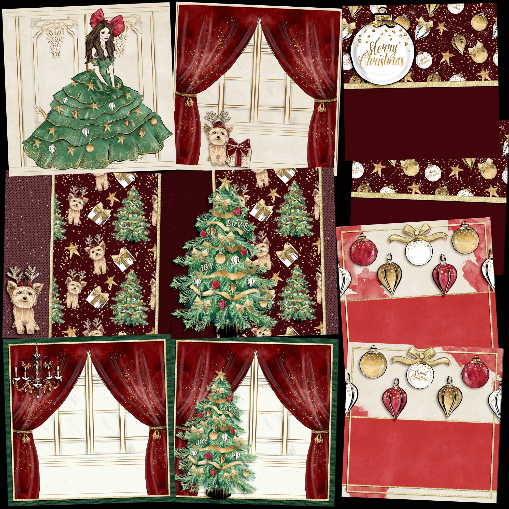 Christmas Glam NPM - Set of 5 Double Page Layouts - 1831 – EZscrapbooks