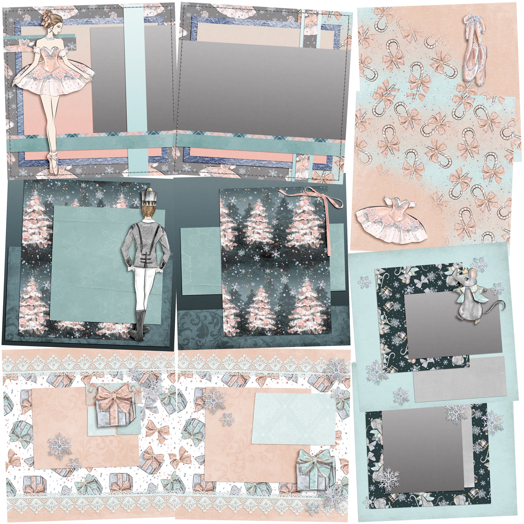 Nutcracker NPM - Set of 5 Double Page Layouts - 1833 – EZscrapbooks