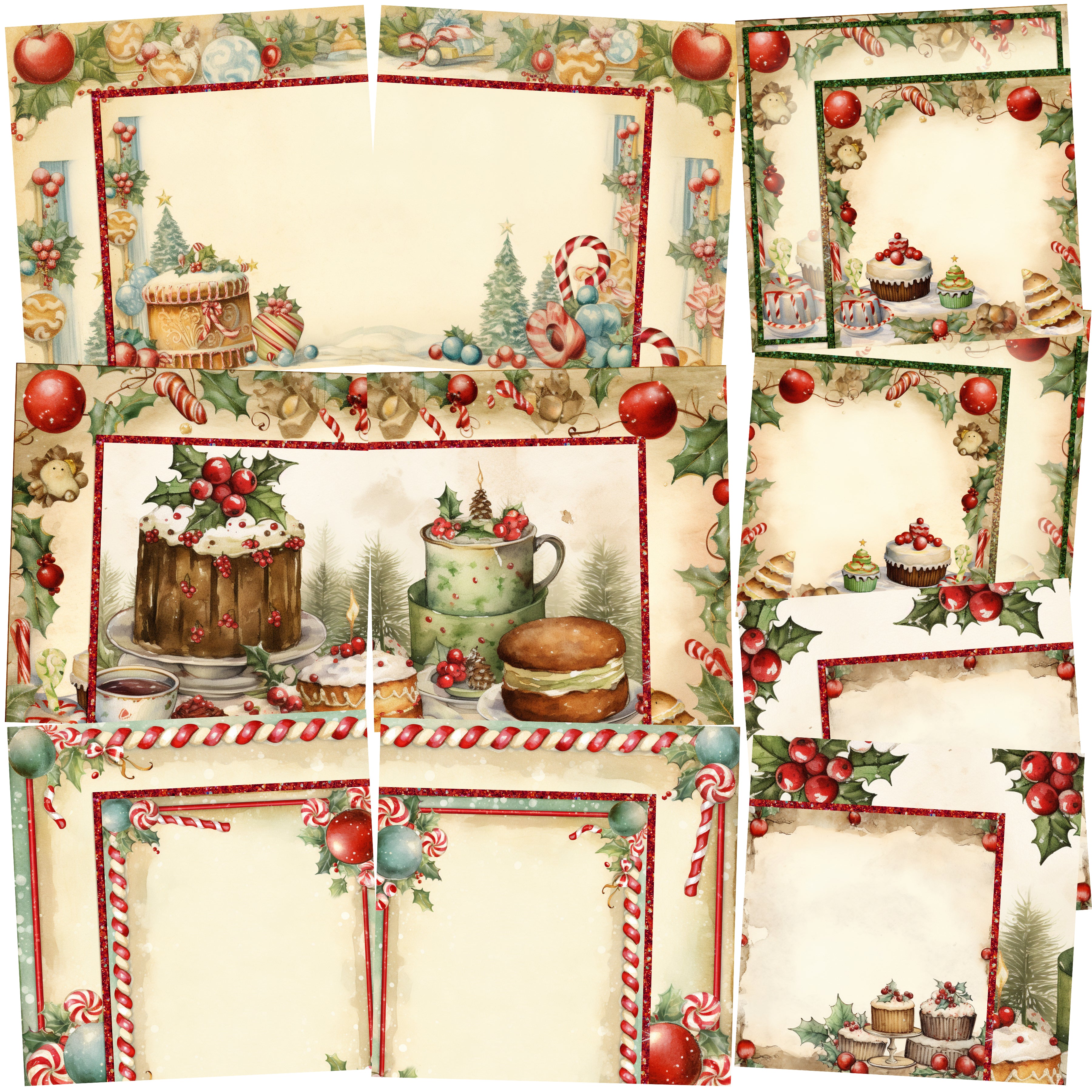 Christmas Sweets - Set of 5 Double Page Layouts - 1857 – EZscrapbooks