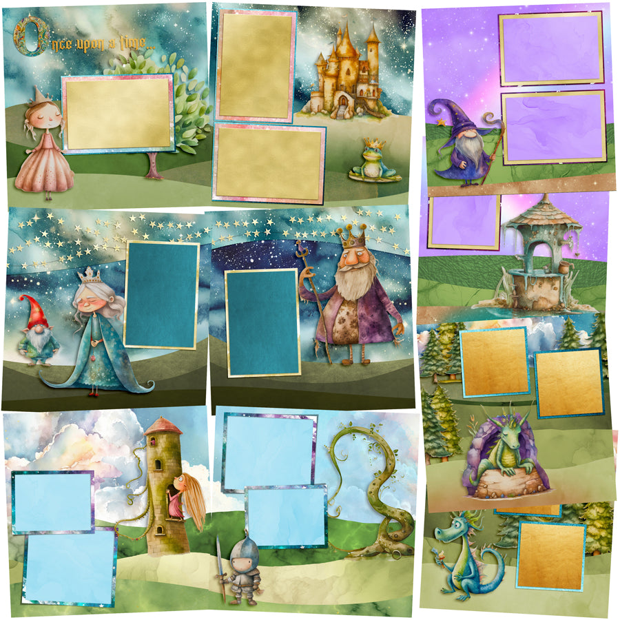 Once Upon a Time - Set of 5 Double Page Layouts - 1870 – EZscrapbooks