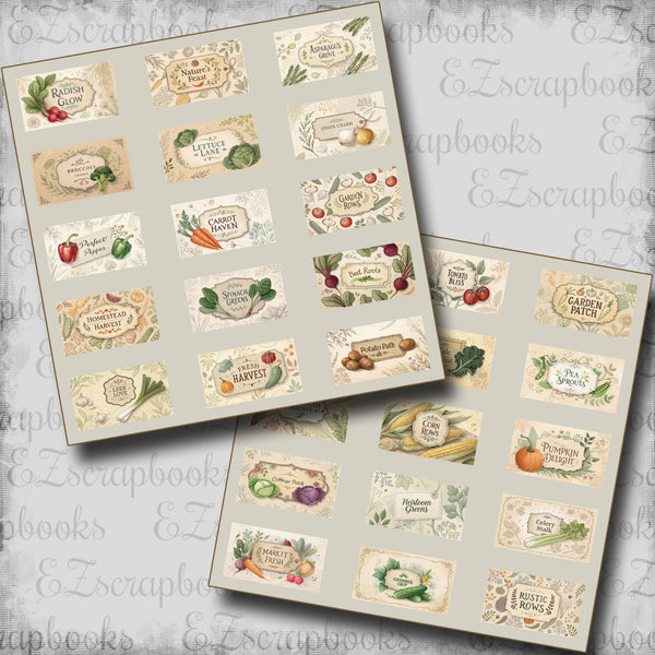 Garden Vegetables Phrases - Clip Art Sheets CAS - 25-294 – EZscrapbooks