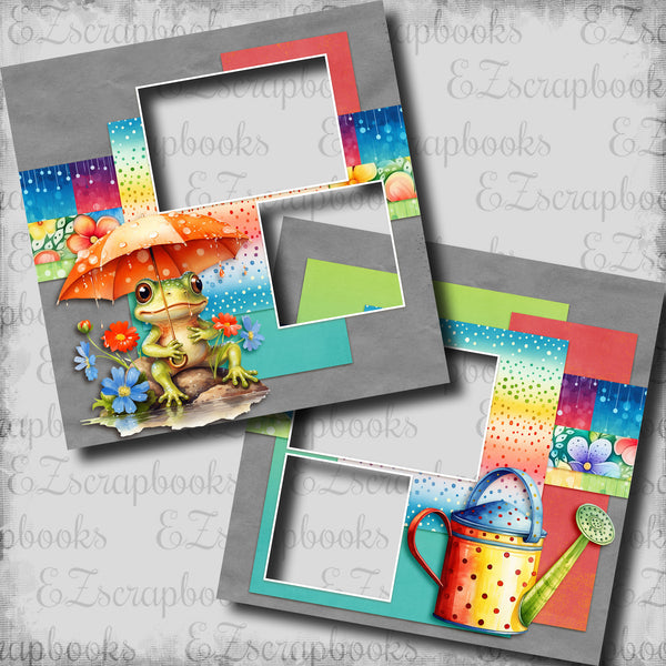 April Showers - EZ Digital Scrapbook Pages - INSTANT DOWNLOAD ...