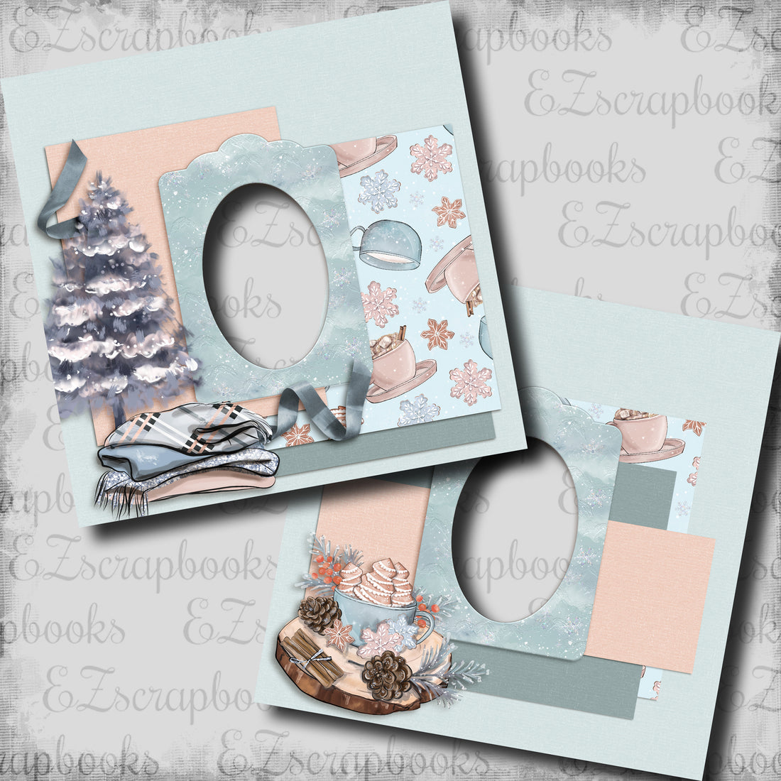 Cozy Winter Squirrel - EZ Digital Scrapbook Pages - INSTANT DOWNLOAD ...