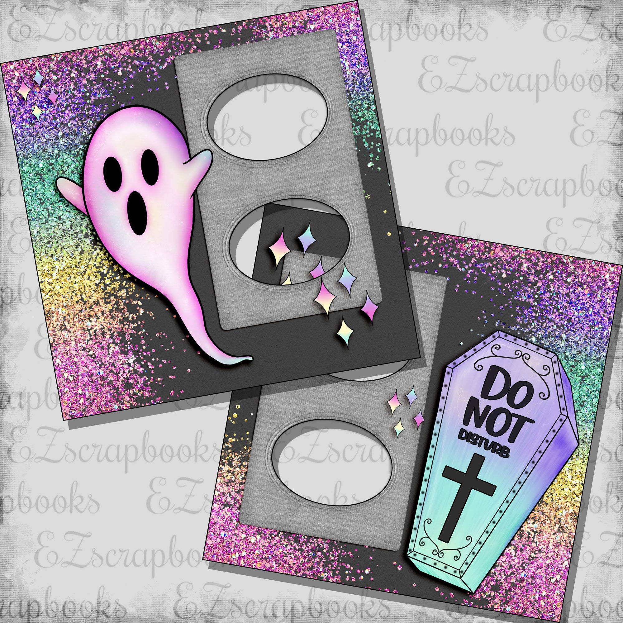 Creepy Coffins - EZ Digital Scrapbook Pages - INSTANT DOWNLOAD ...