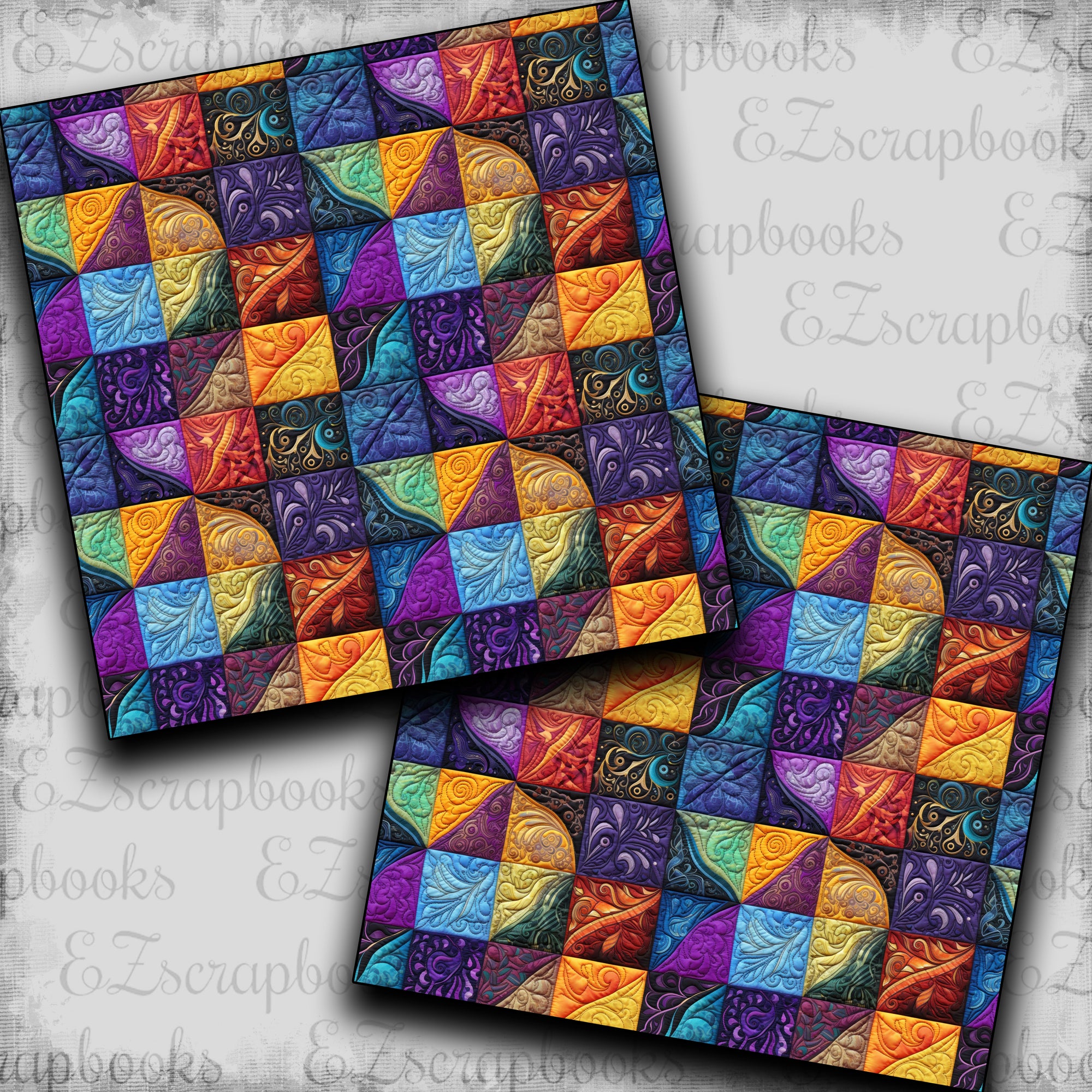 Purple Curves Quilt - Papers - 23-731 – EZscrapbooks