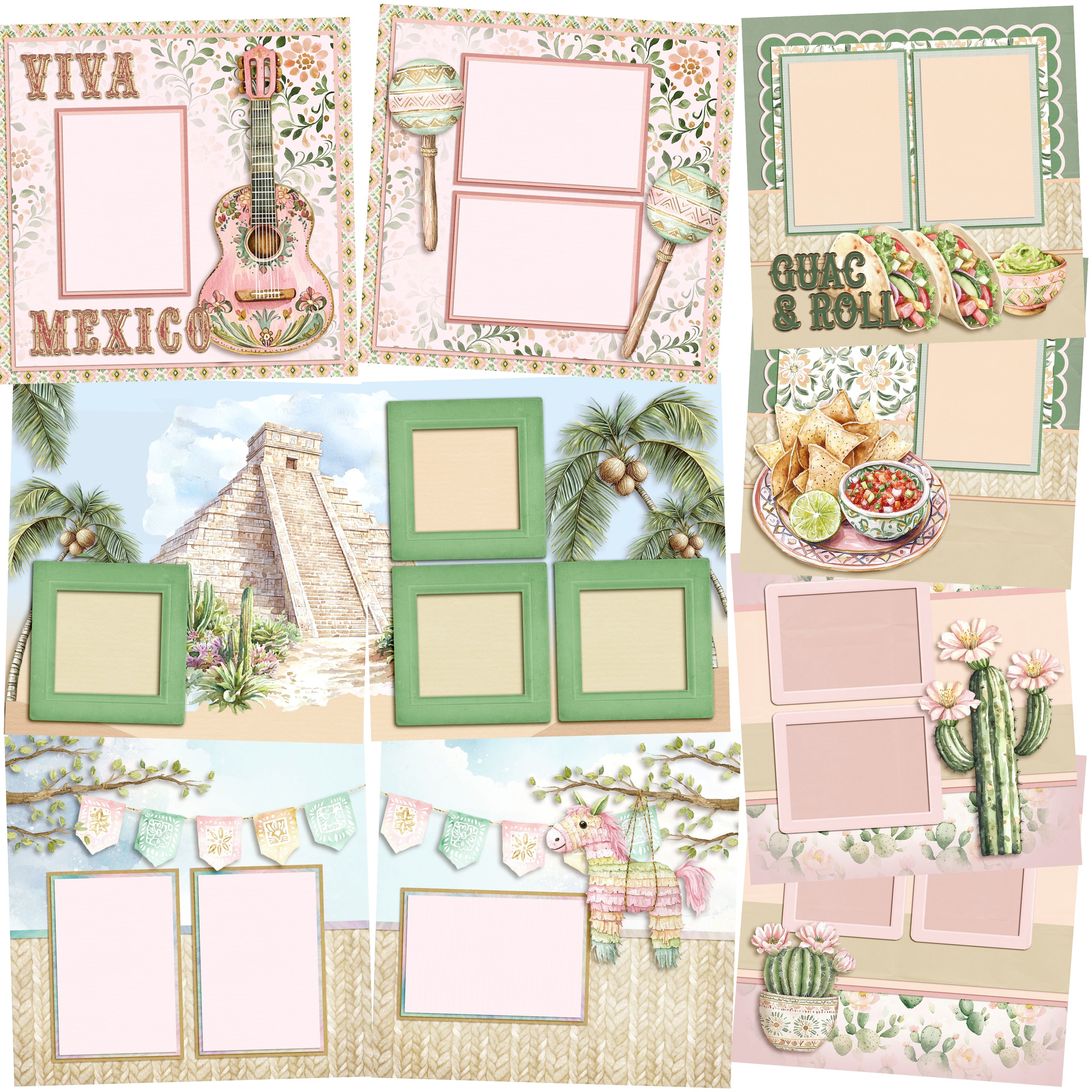 Viva Mexico - Set of 5 Double Page Scrapbook Layouts - 25-1046 ...