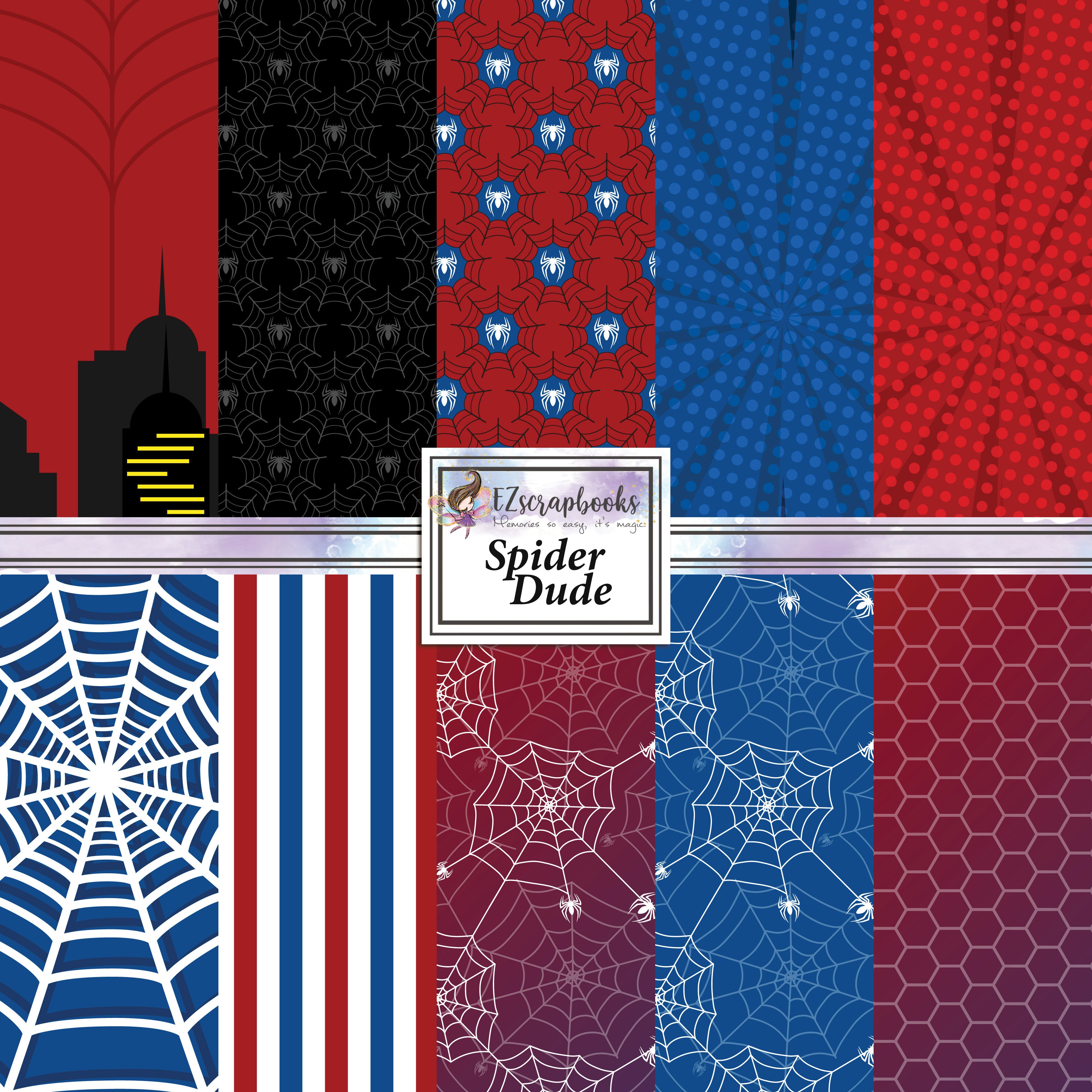 Spider Dude - 12X12 Scrapbook Paper Pack - 25-8129 – EZscrapbooks