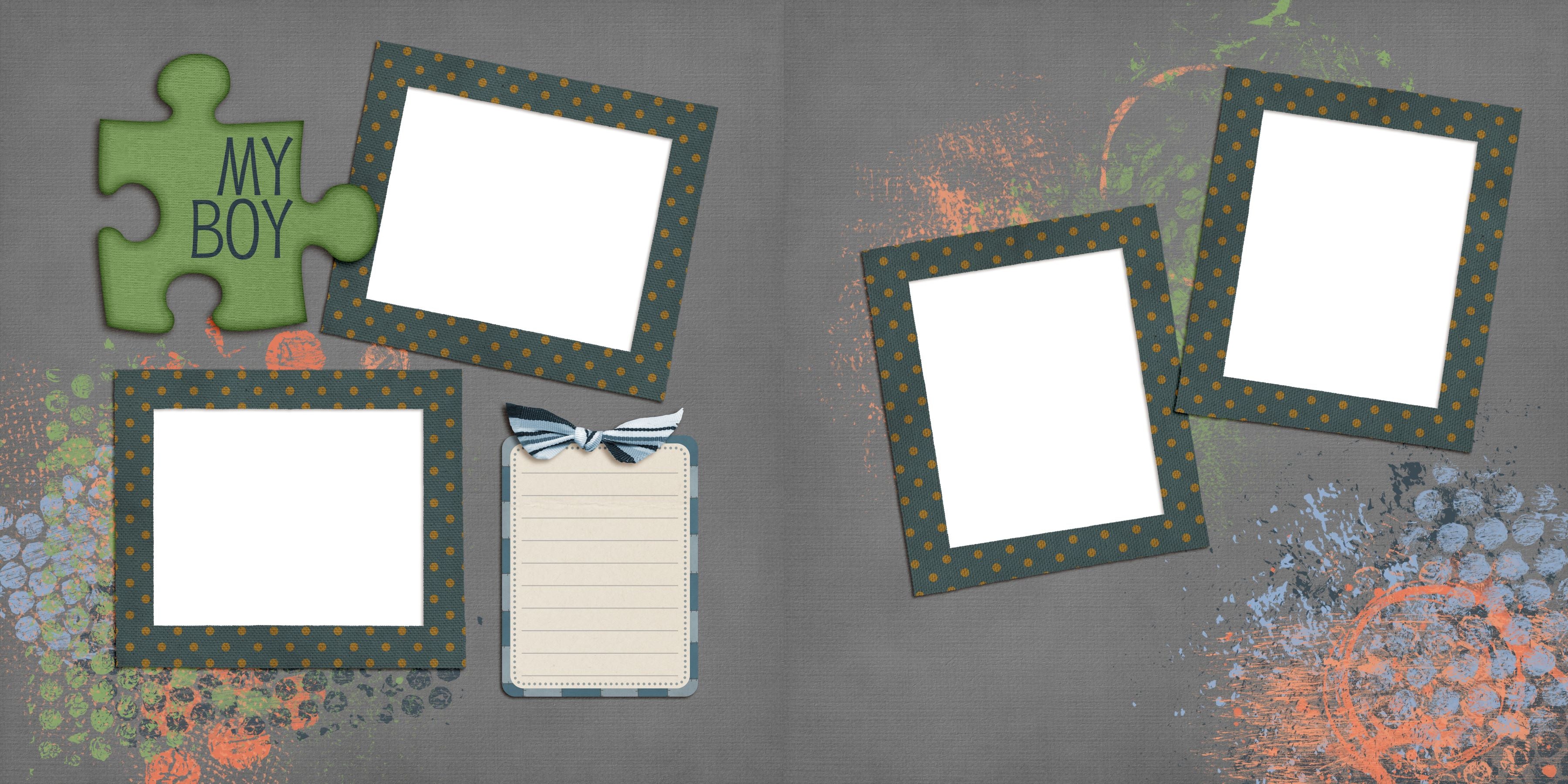 All Boy EZ Quick Pages - Digital Bundle - 10 Digital Scrapbook Pages ...