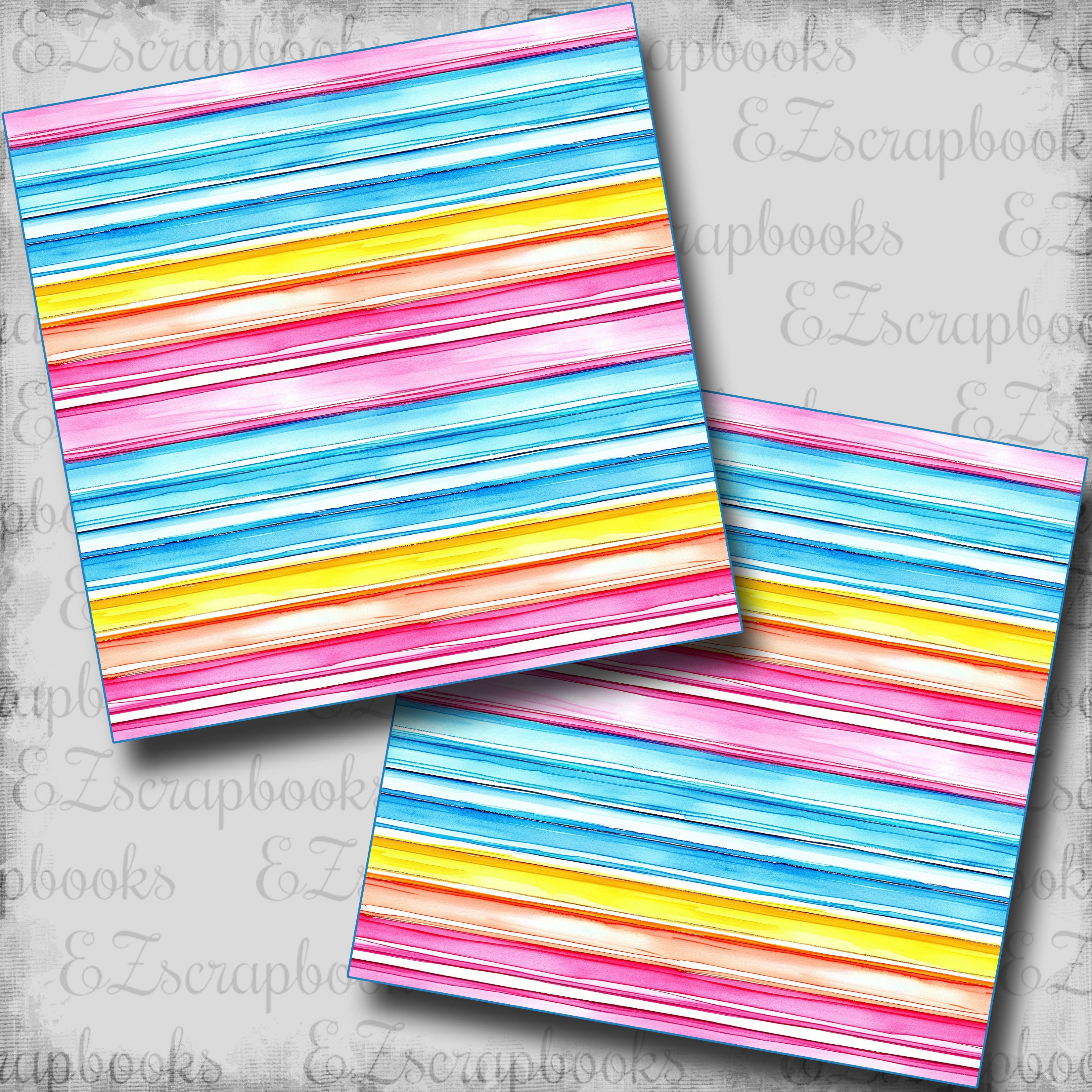 Waterpark Stripes - Scrapbook Papers - 25-765 – EZscrapbooks