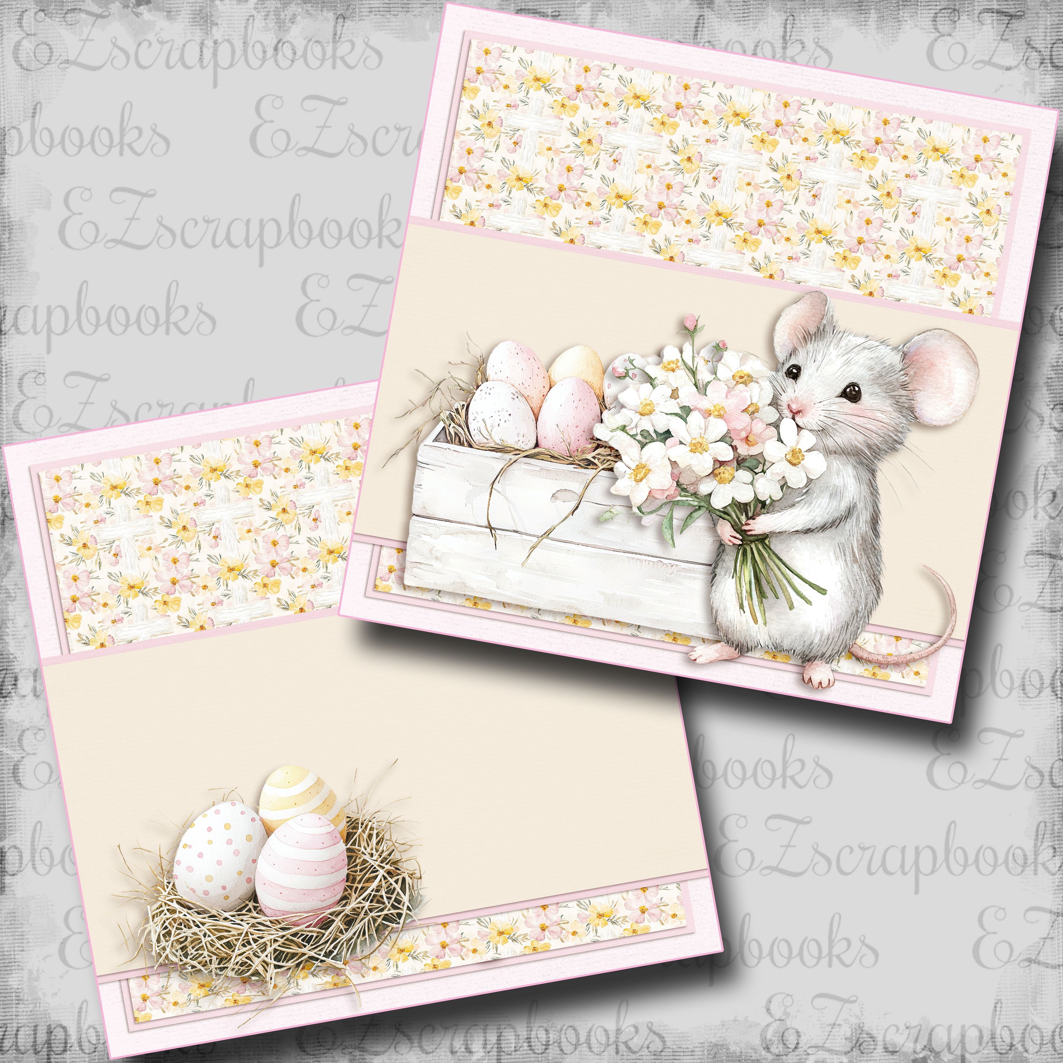 Sweet Easter Mouse NPM - Scrapbook Layout - 25-423 – EZscrapbooks