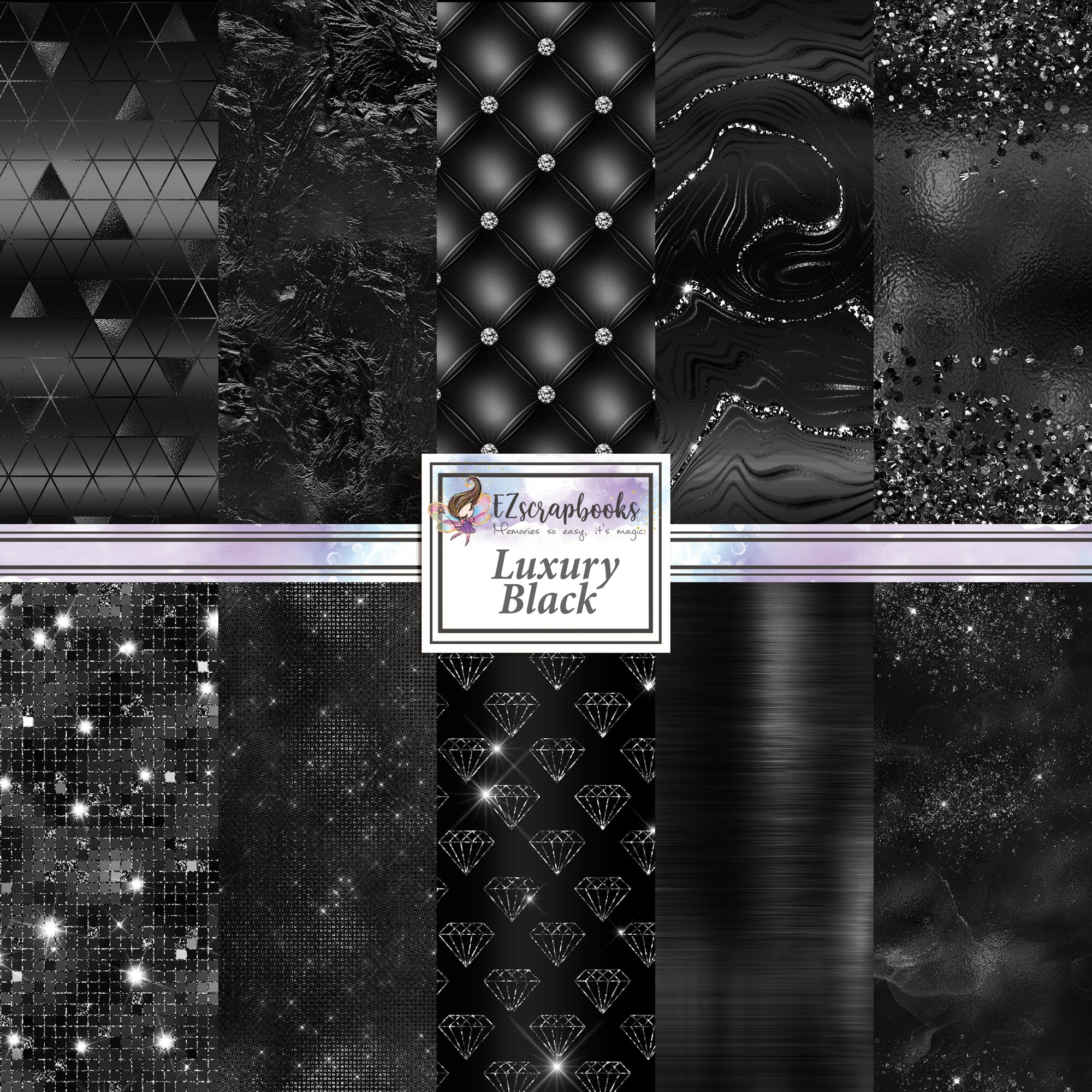 Luxury Black - Paper Pack - 8260 – EZscrapbooks