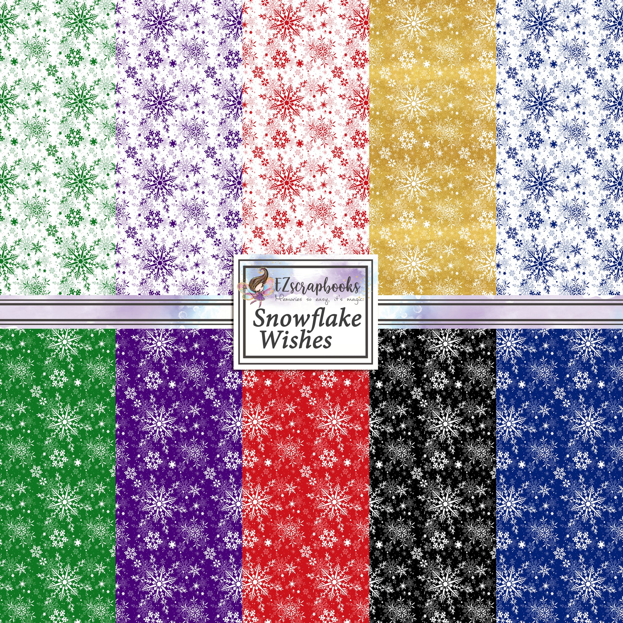 Snowflake Wishes 12X12 Paper Pack - 8659 – EZscrapbooks