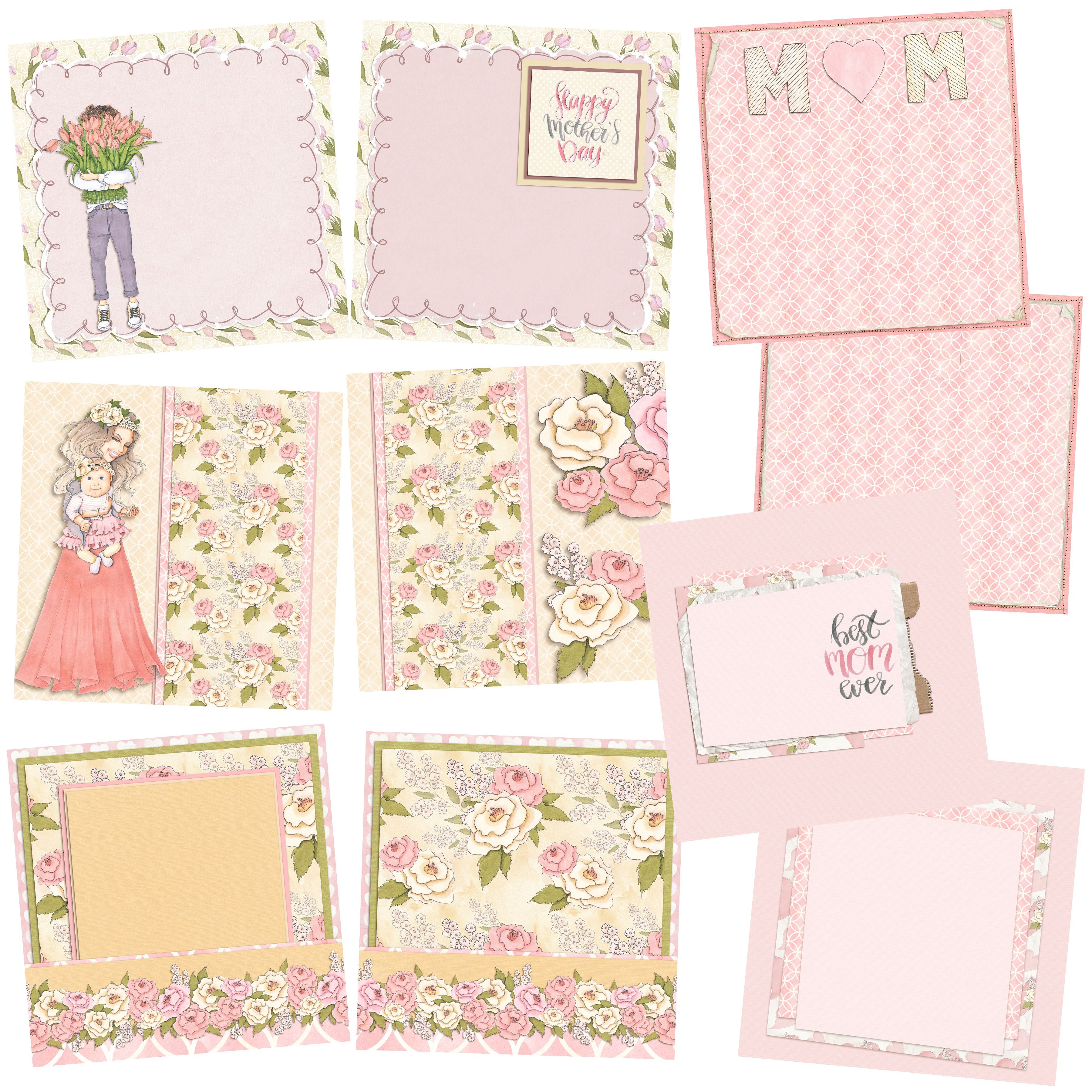Celebrate Mom NPM Set of 5 Double Page Layouts – EZscrapbooks