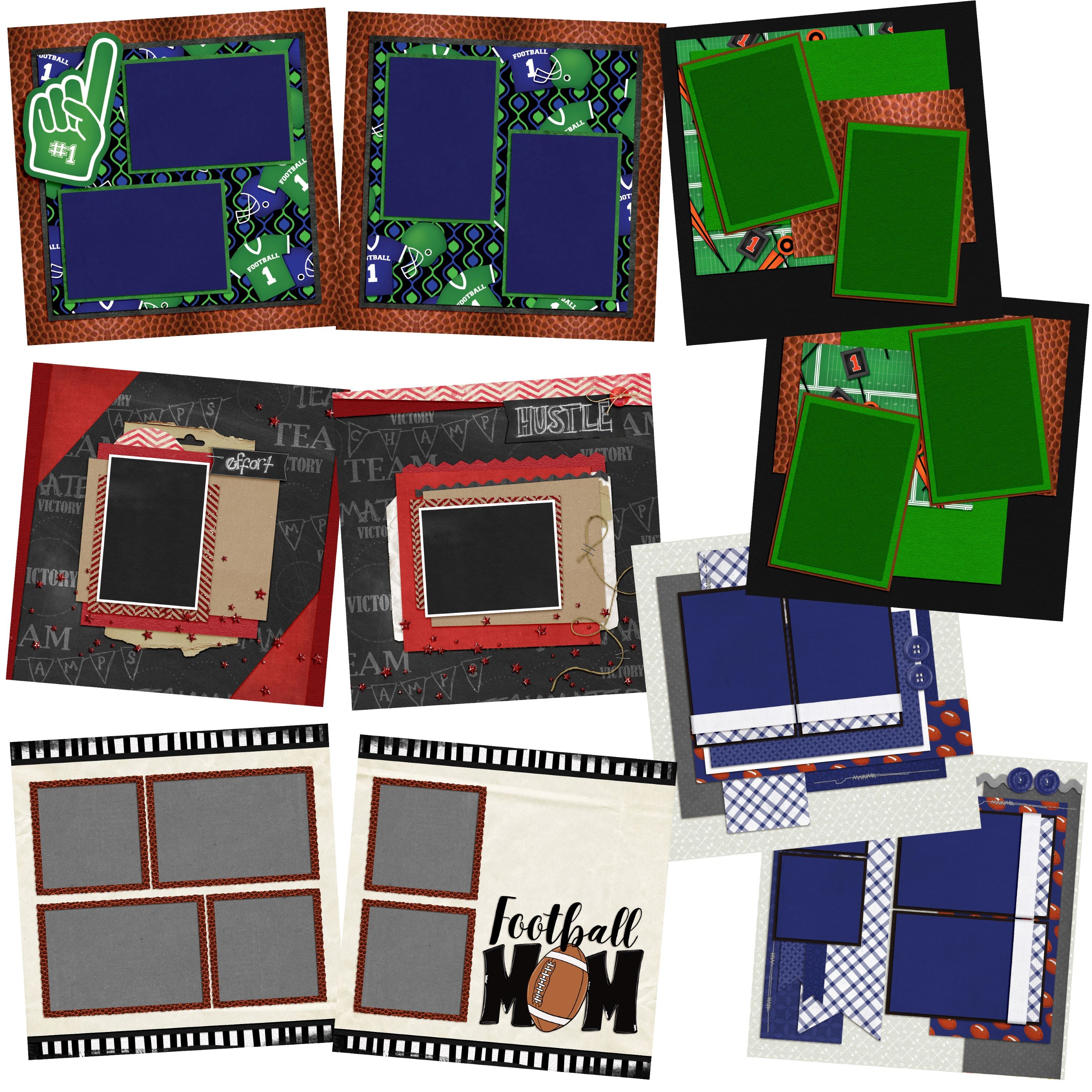 Football Dreams Set of 5 Double Page Layouts – EZscrapbooks