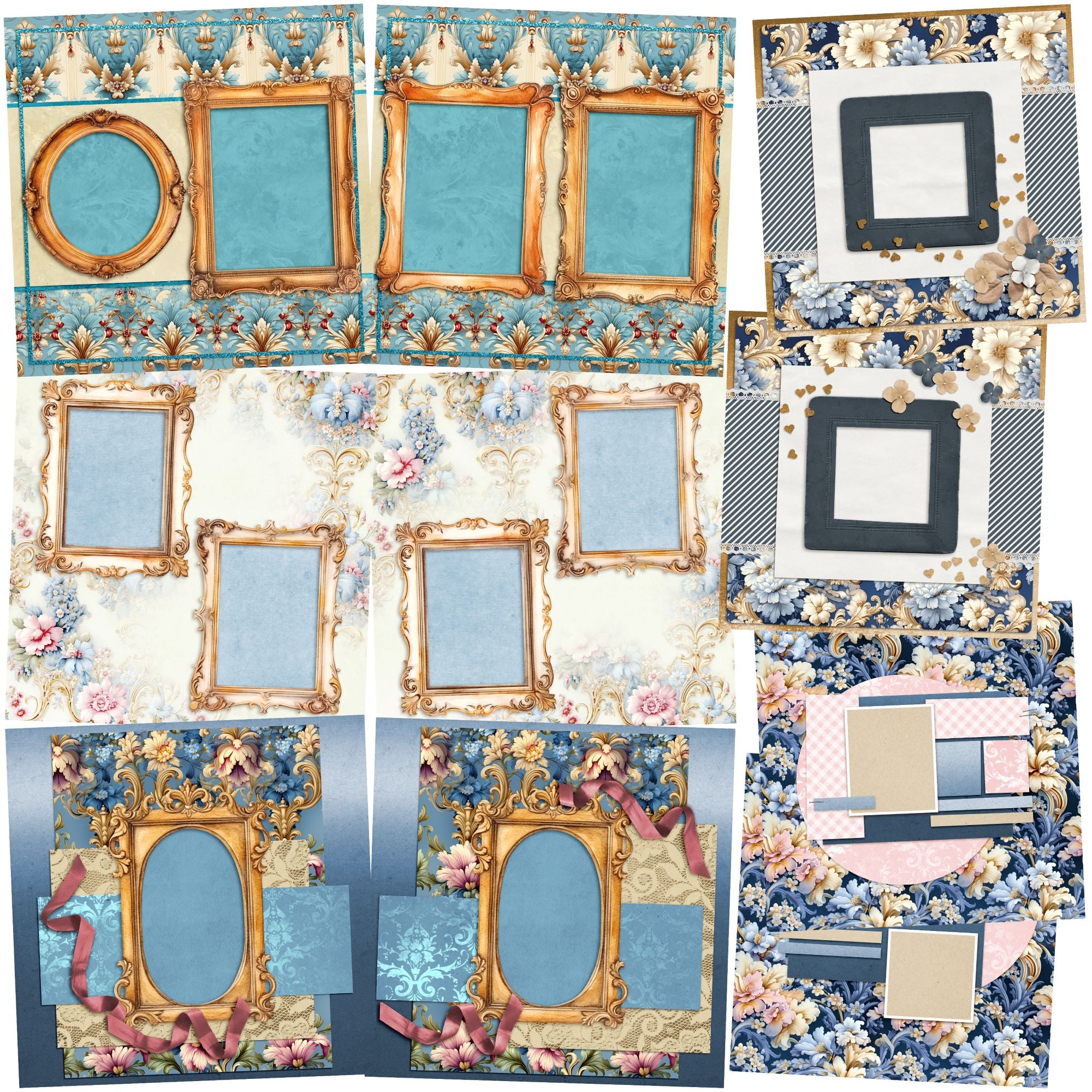 Rococo Palace - Set of 5 Double Page Layouts - 1778 – EZscrapbooks