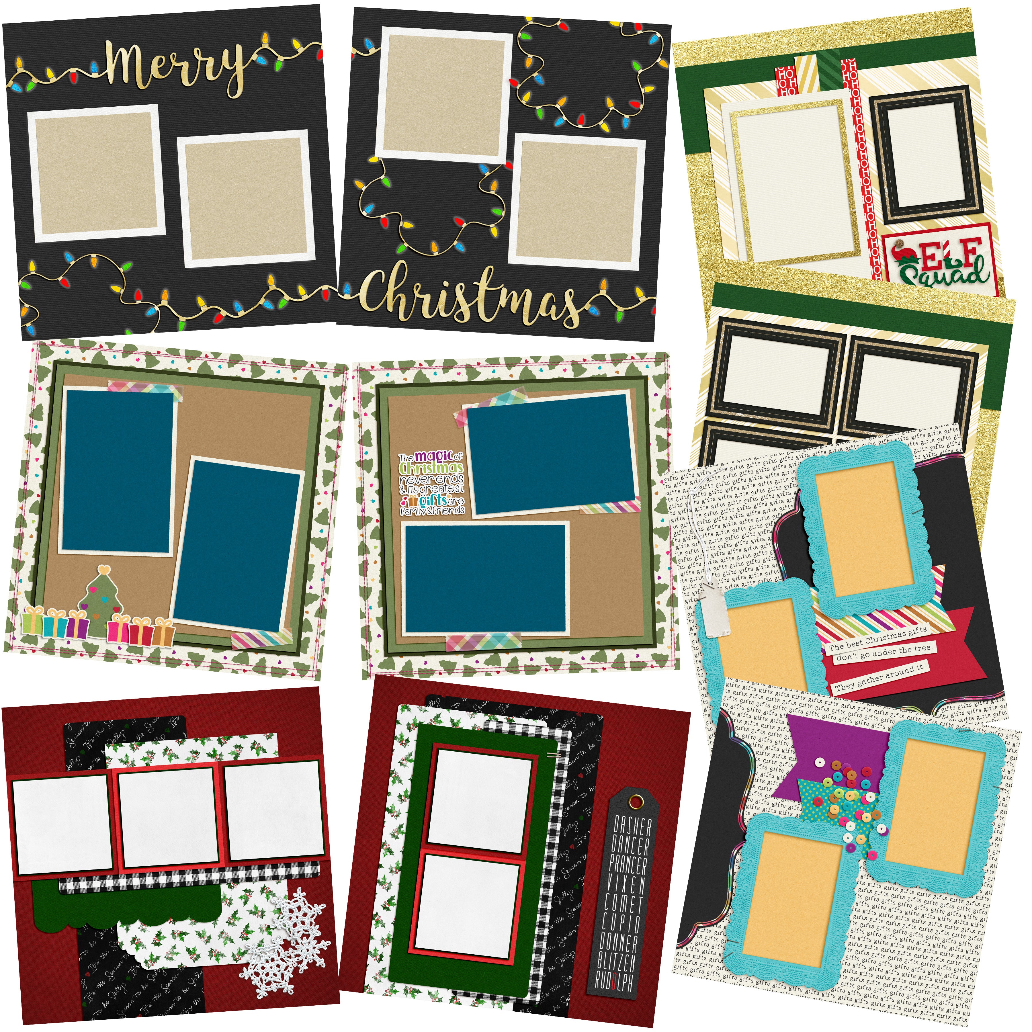 Best Christmas - Set of 5 Double Page Layouts - 1528 – EZscrapbooks