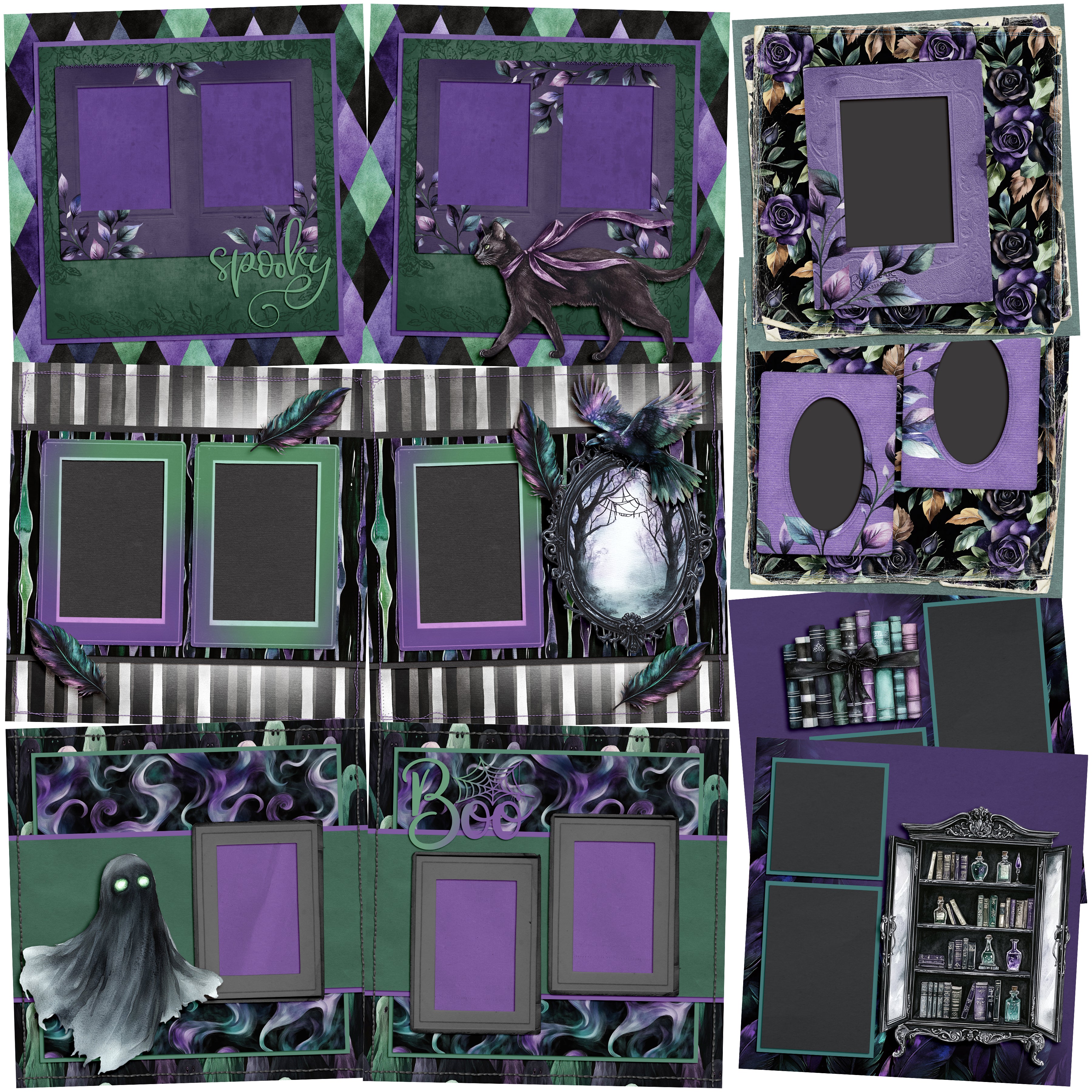 Twilight Chamber - Set of 5 Double Page Scrapbook Layouts - 25-1082 ...