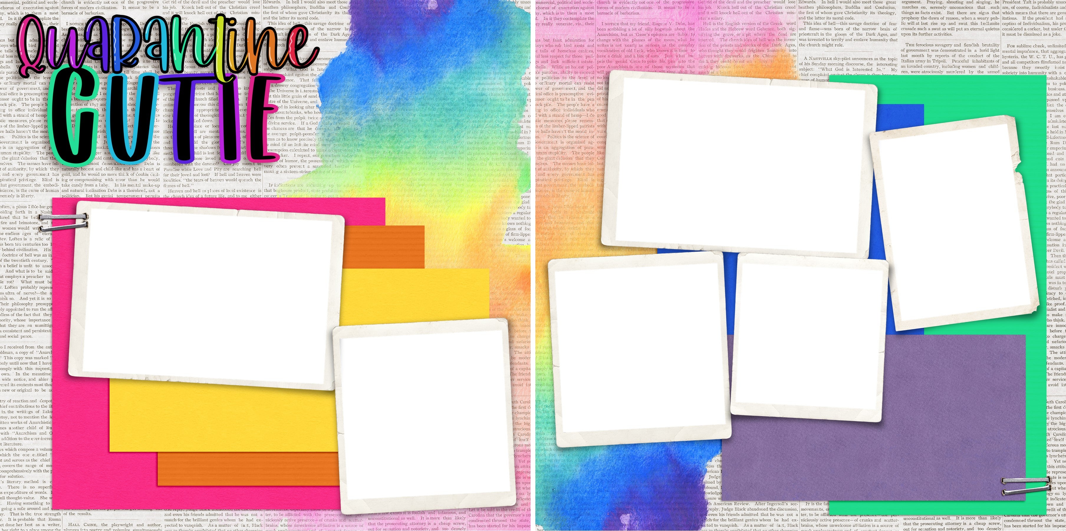 Quarantine Cutie - Digital Scrapbook Pages - INSTANT DOWNLOAD ...