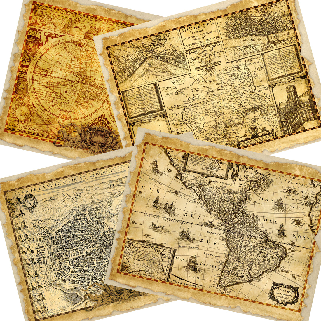Antique Maps Journal Paper Pack - 7027 – EZscrapbooks