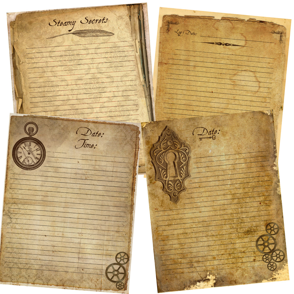 Steampunk Diary Journal Paper Pack - 7068 – EZscrapbooks