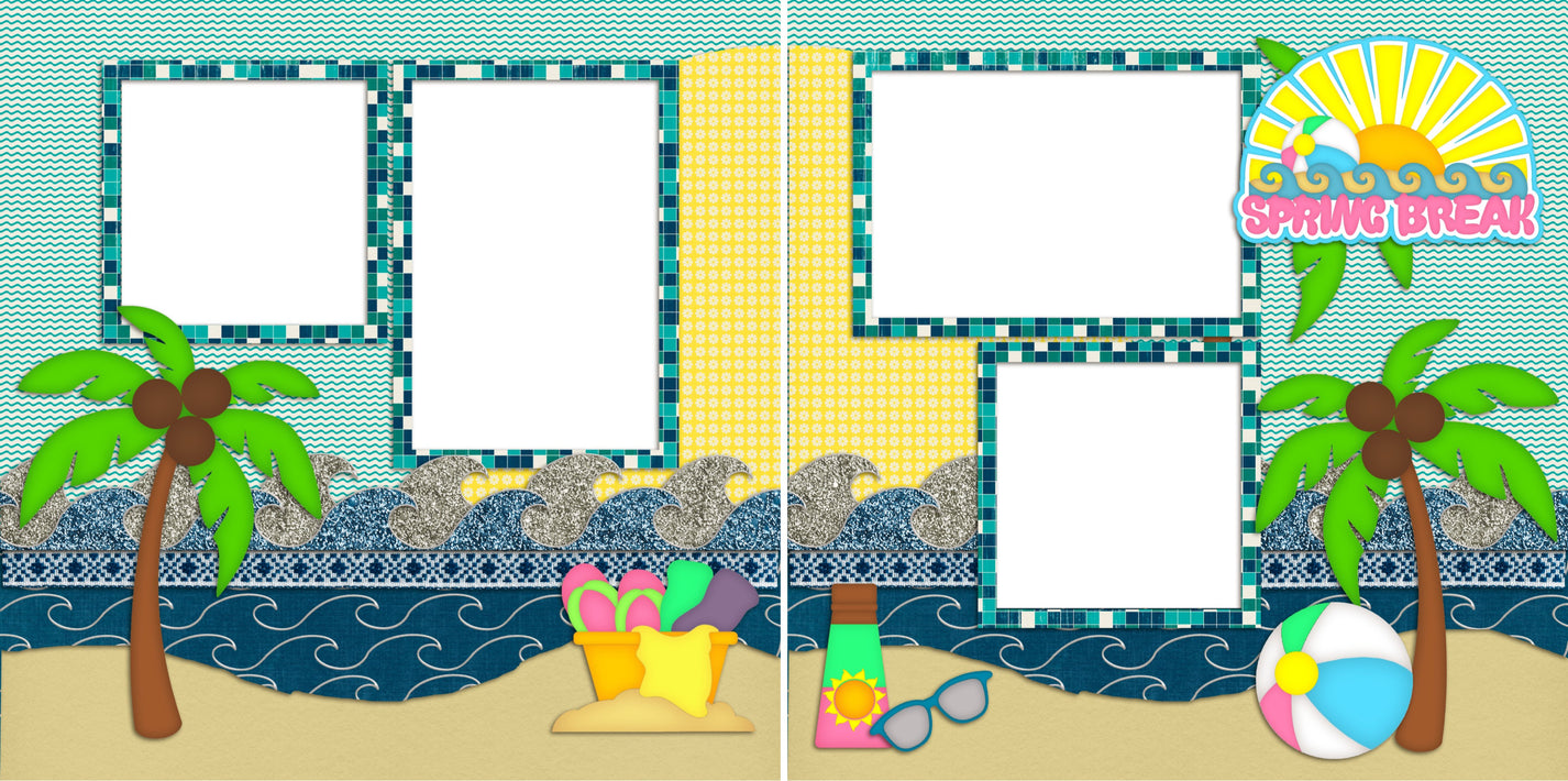 Spring Break - Digital Scrapbook Pages - INSTANT DOWNLOAD – EZscrapbooks