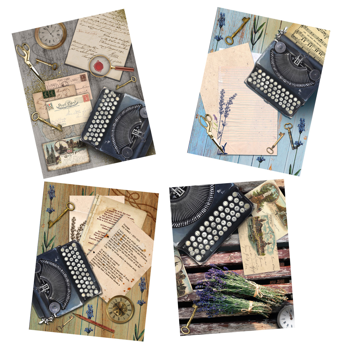 Vintage Typewriter Journal Paper Pack - 7136 – EZscrapbooks