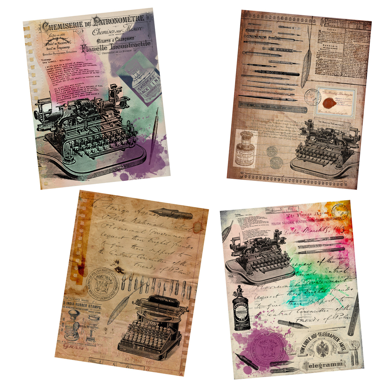 Vintage Typewriter Journal Paper Pack - 7136 – EZscrapbooks