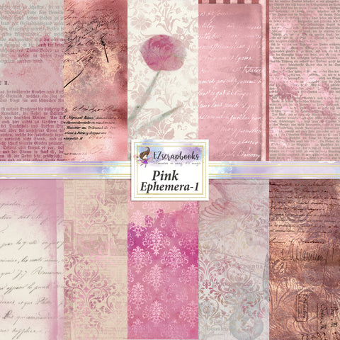 Pink Ephemera 1 - Paper Pack - 8163 – EZscrapbooks