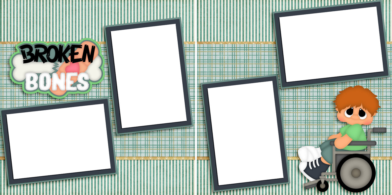 Broken Bones Boy - Digital Scrapbook Pages - INSTANT DOWNLOAD ...