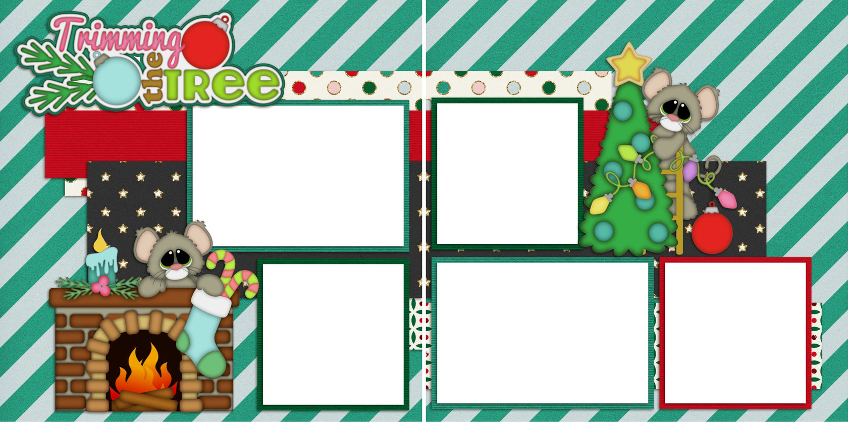 Trimming the Tree - Digital Scrapbook Pages - INSTANT DOWNLOAD ...