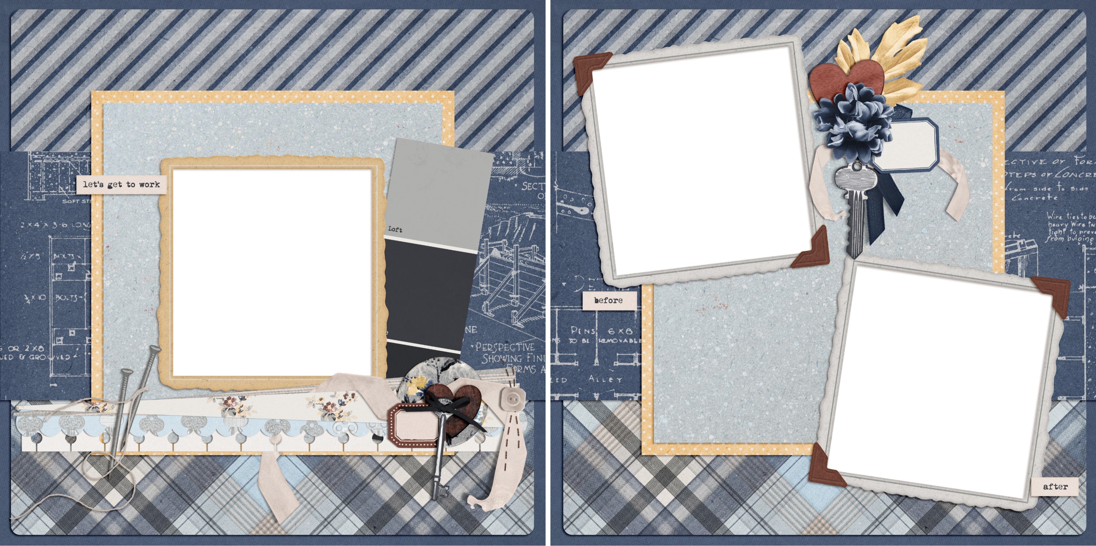 Get to Work - Digital Scrapbook Pages - INSTANT DOWNLOAD – EZscrapbooks