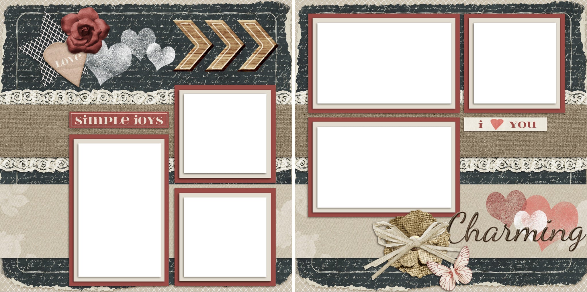 Charming - Digital Scrapbook Pages - INSTANT DOWNLOAD – EZscrapbooks