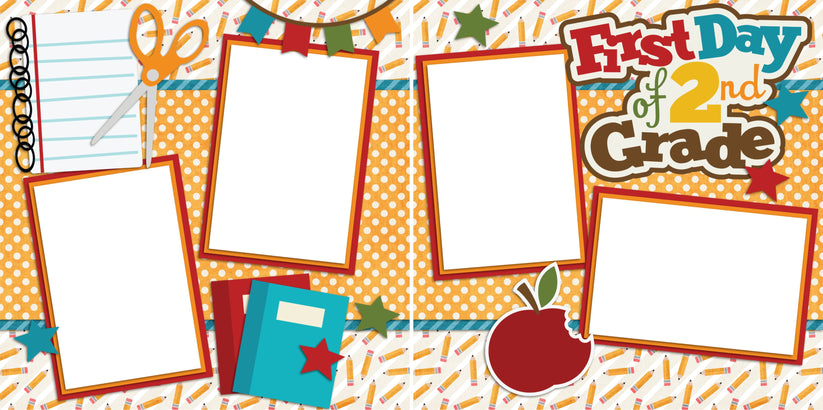 First Day of 2nd Grade - Digital Scrapbook Pages - INSTANT DOWNLOAD ...