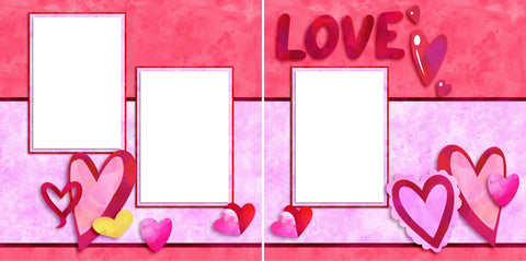 Love Hearts - Digital Scrapbook Pages - INSTANT DOWNLOAD – EZscrapbooks