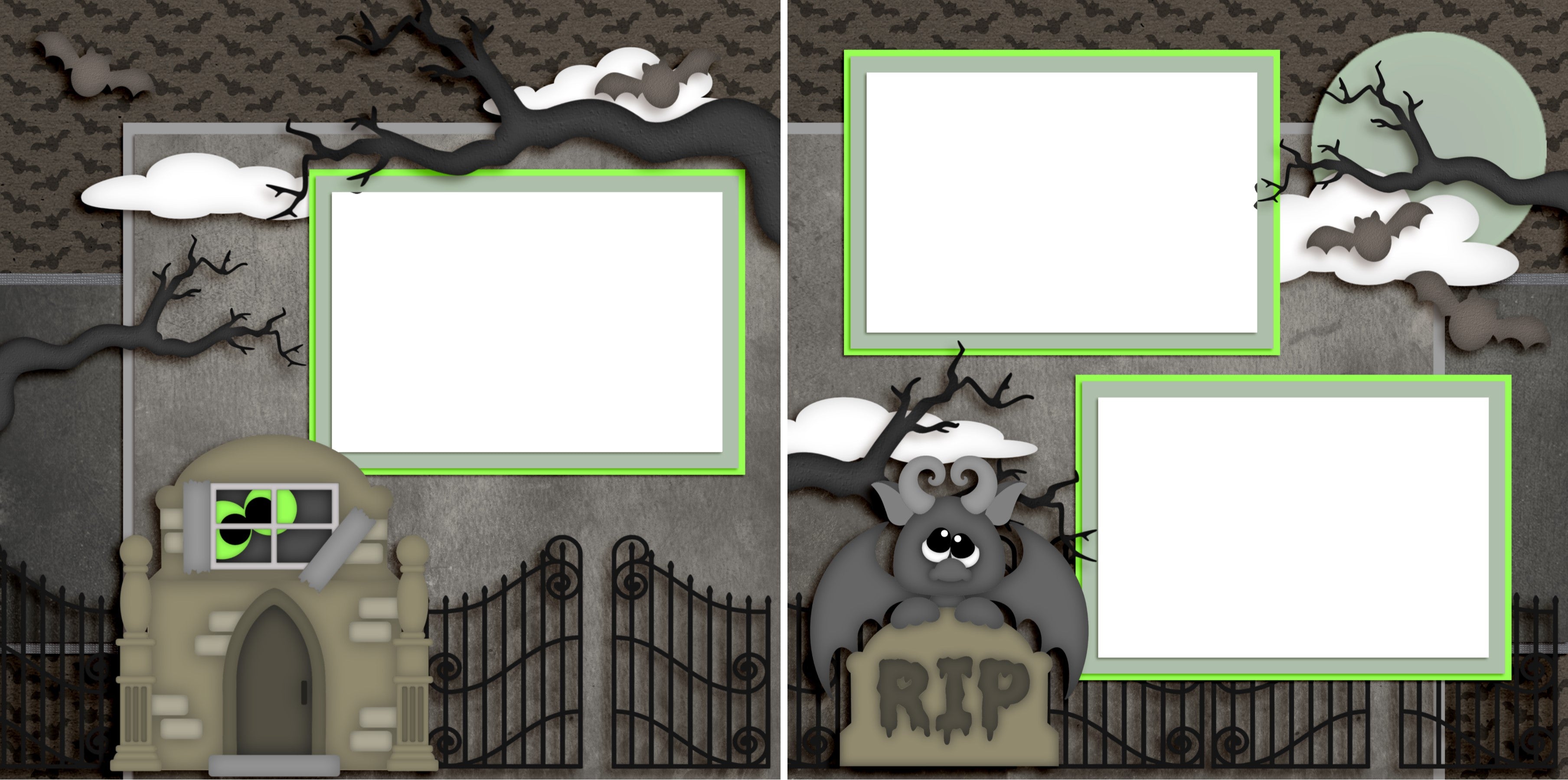 Cemetery - Digital Scrapbook Pages - INSTANT DOWNLOAD – EZscrapbooks