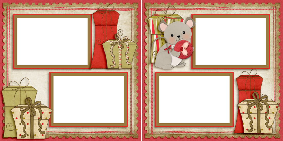 Christmas Mouse - Digital Scrapbook Pages - INSTANT DOWNLOAD – EZscrapbooks