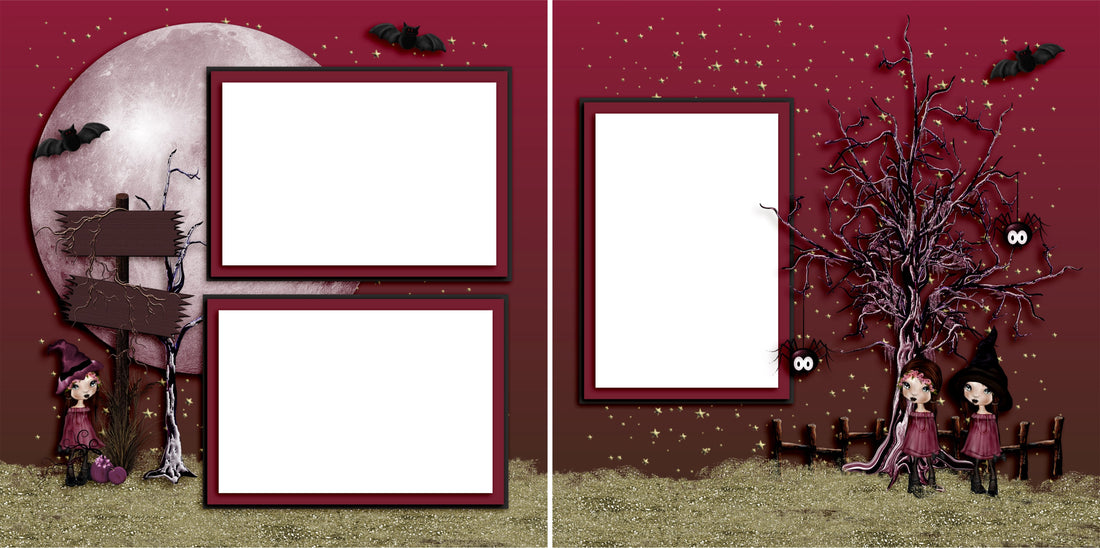 Spooky Scene - Digital Scrapbook Pages - INSTANT DOWNLOAD – EZscrapbooks