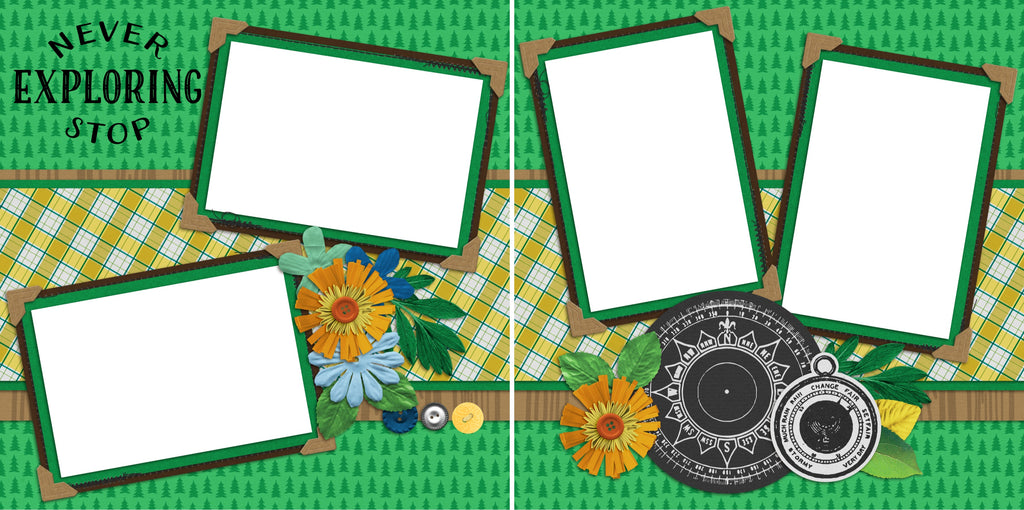Never Stop Exploring - Digital Scrapbook Pages - INSTANT DOWNLOAD ...