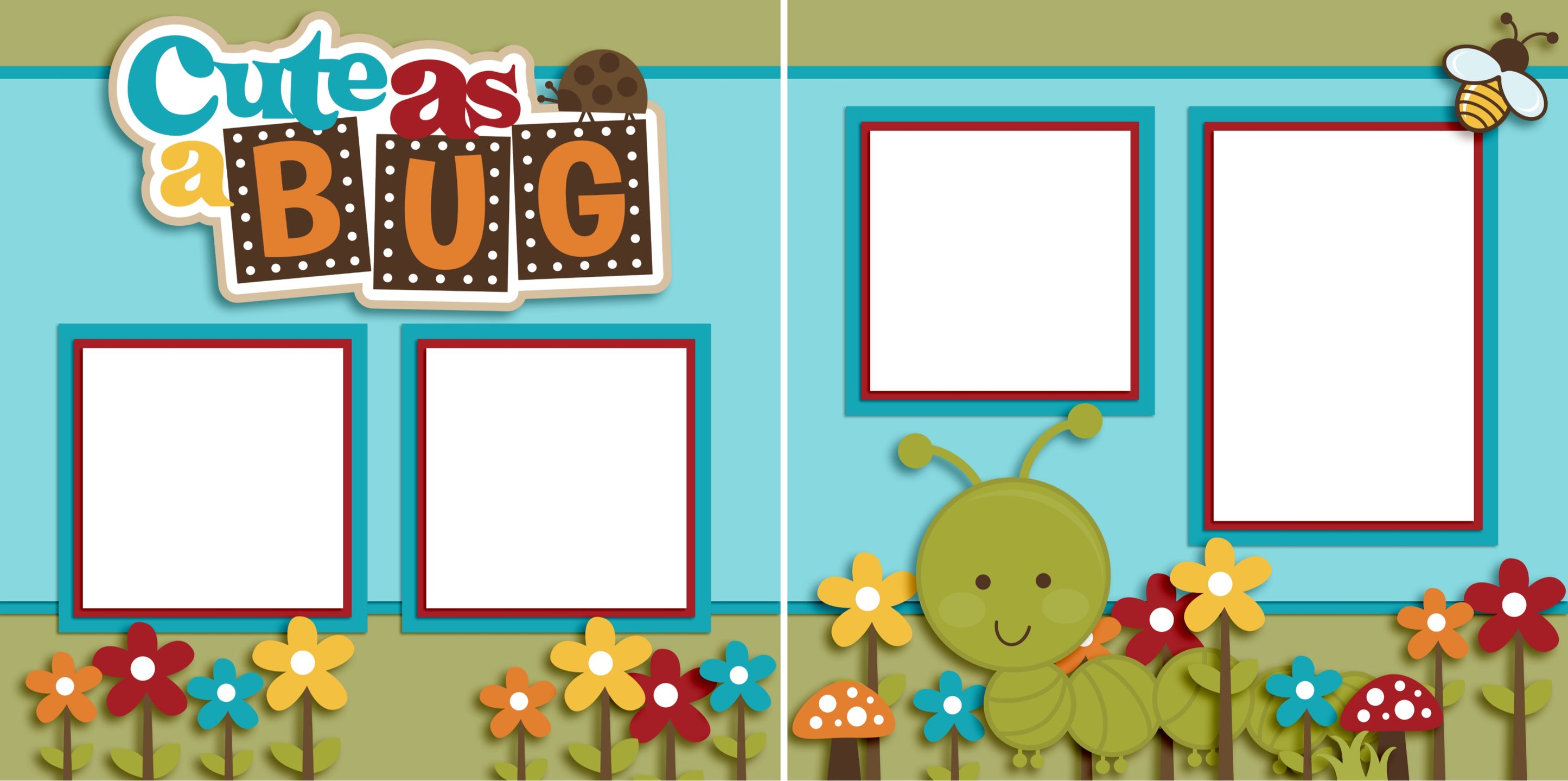 Cute as a Bug Boy - Digital Scrapbook Pages - INSTANT DOWNLOAD ...