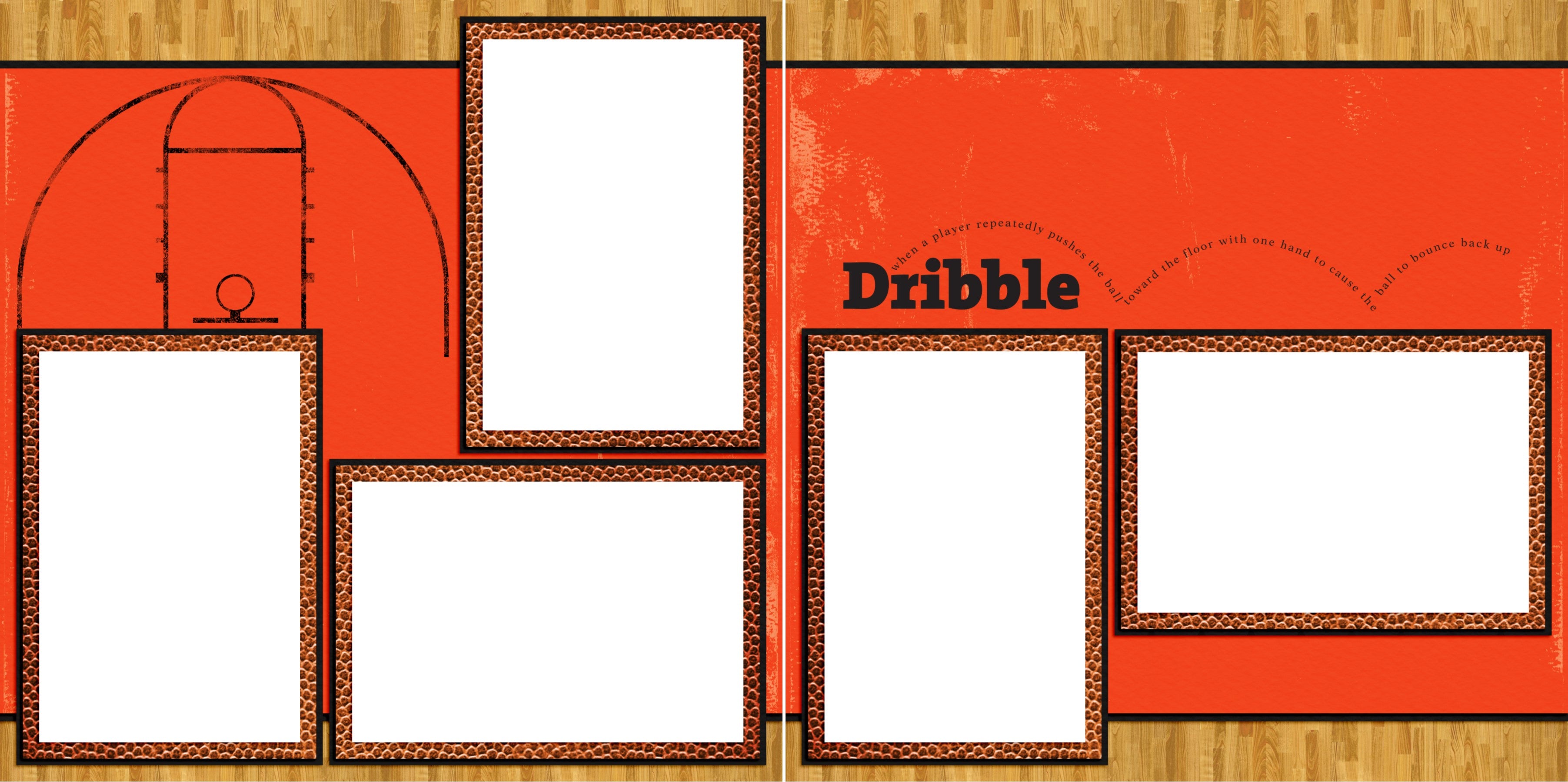 Dribble Basketball - Digital Scrapbook Pages - INSTANT DOWNLOAD ...