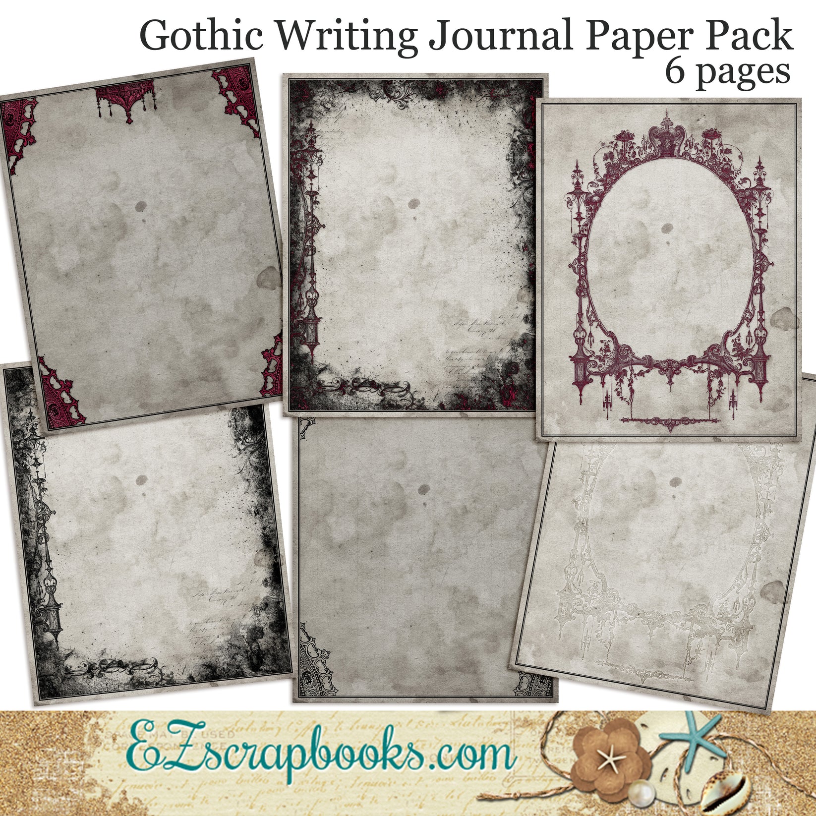 Gothic Stationary Journal Paper Pack - 7056 – EZscrapbooks
