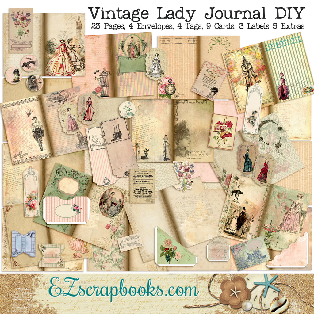 Vintage Lady Journal Kit - 7108 – EZscrapbooks